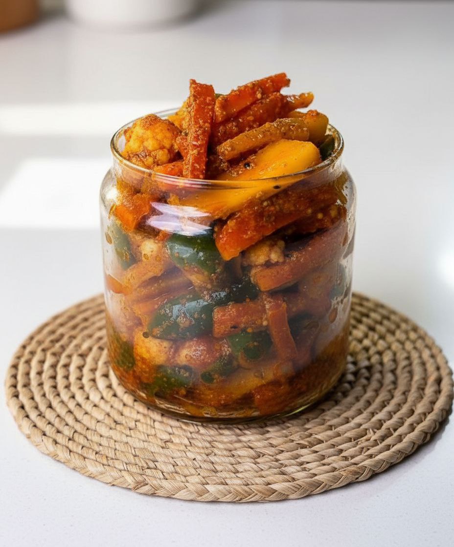 Mix Veg Achar: 3 Easy Steps Homemade Desi Pickle